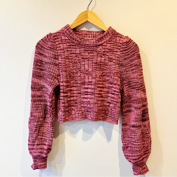 Altar'd State | Sweaters | Altard State Pink Red Cropped Sweater | Poshmark